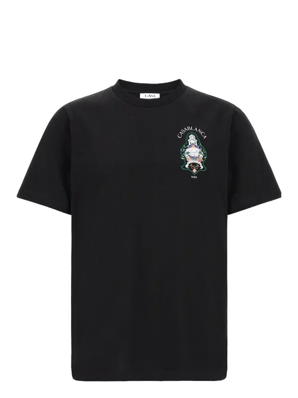 Casablanca Hotel Emblem Print T-shirt - Black