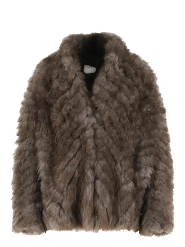 Simonette Ravizza Fur Lapel Jacket - Brown
