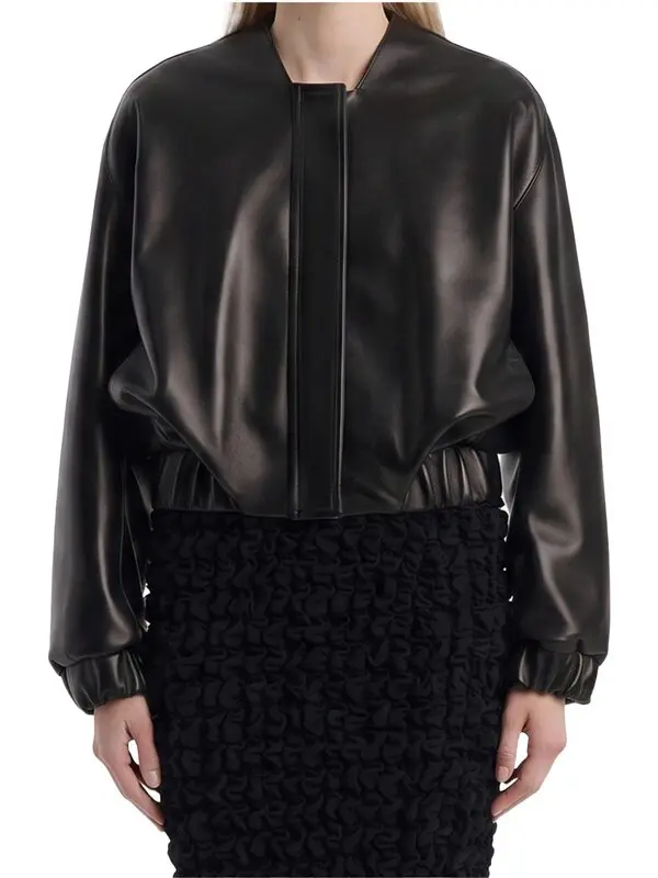 Khaite Cordan Leather Jacket - Black
