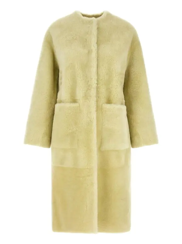 BLANCHA Long-sleeved Coat With Patch Pockets - Green
