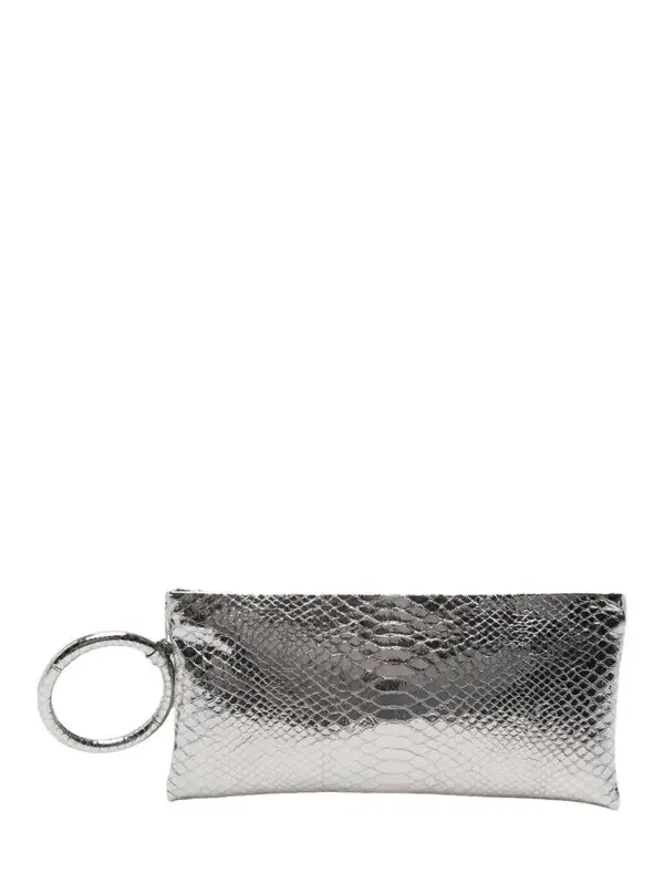 TOM FORD Zip-top Clutch With Hoop Handle - Gray