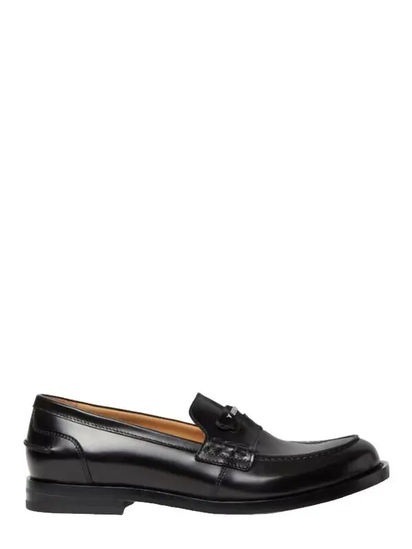 Fendi Logo Detail Loafers - Black