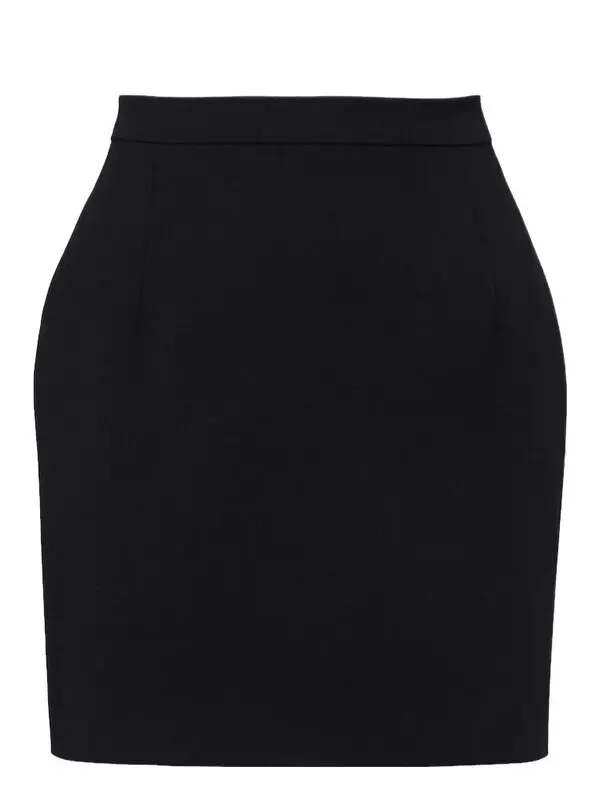 Alessandra Rich Wool-blend Crepe Mini Skirt - Black