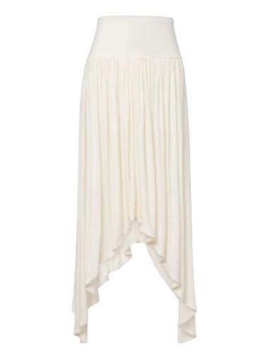AYA MUSE Elya Asymmetric Midi Skirt - White