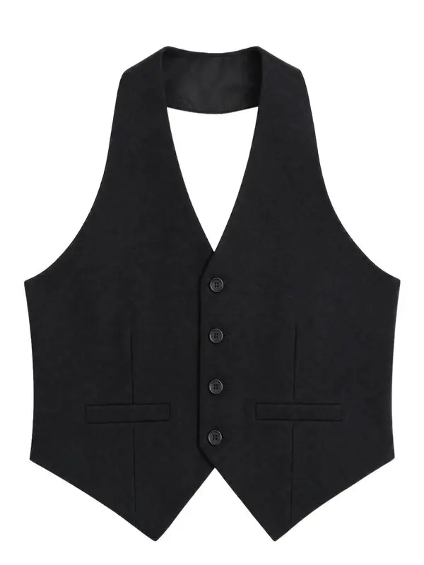 MAISON MARGIELA Halterneck Backless Waistcoat - Black