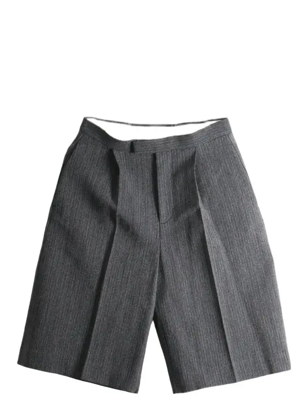 MAISON MARGIELA Striped Wool-blend Tailored Shorts - Grey