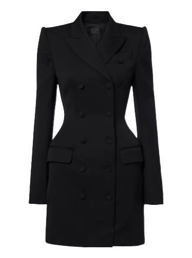 MUGLER Wool Blazer Dress - Black