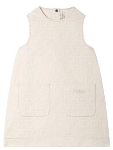 Fendi Sleeveless Dress With Ff Logo - White