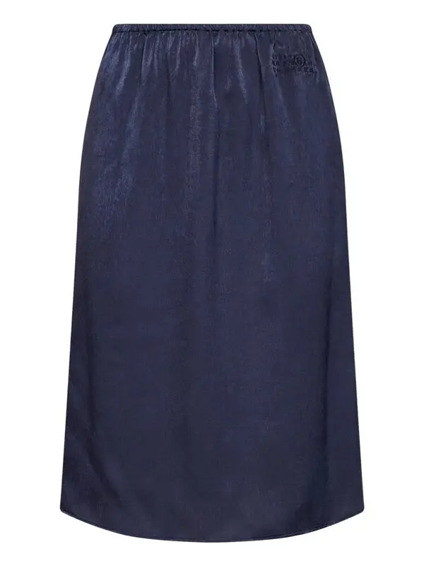 MAISON MARGIELA Logo Printed Buttoned Midi Skirt - Black