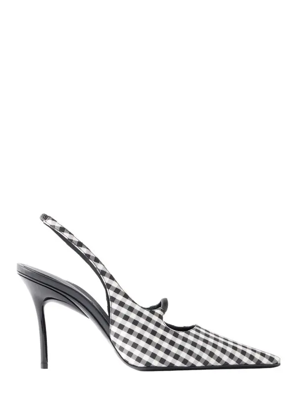 Alaïa Checked Canvas Slingback Pumps - No