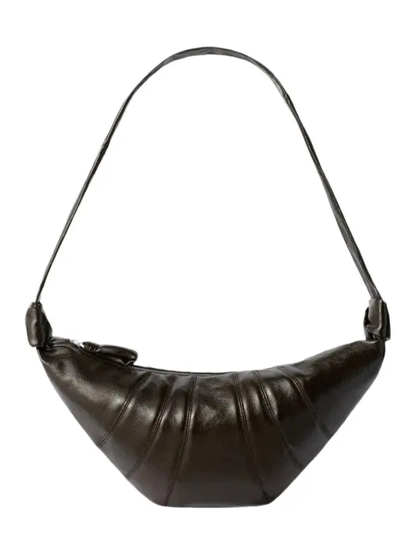 LEMAIRE Medium Croissant Bag In Coated Cotton - Black