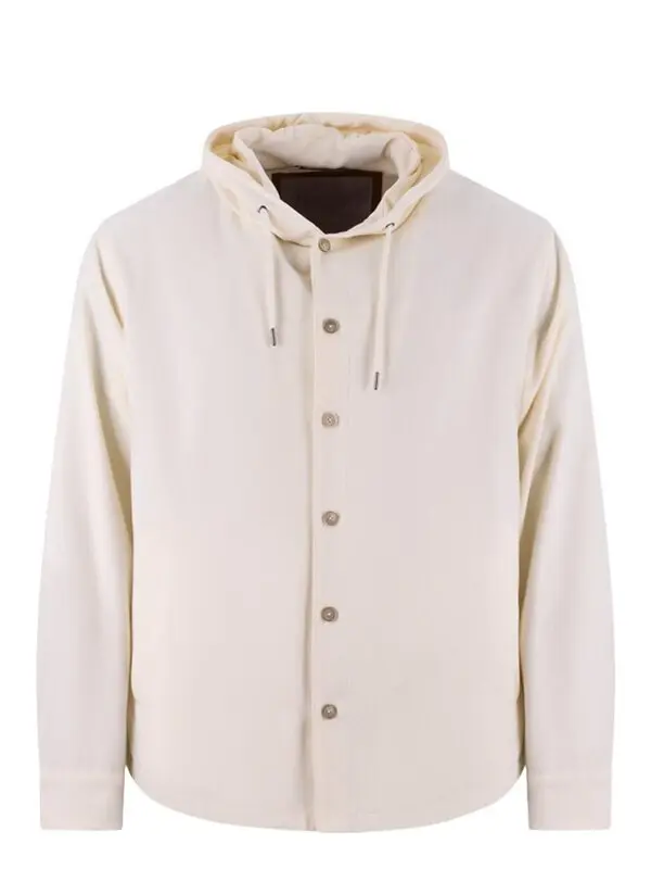 Herno Long Sleeve Casual Jacket With Drawstring Hood - Bianco