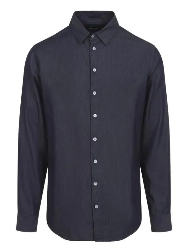 Giorgio Armani Slim Fit Cotton Shirt - Blue Denim