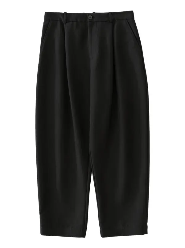 Studio Nicholson Tuck Curved Tapered Pants - Black