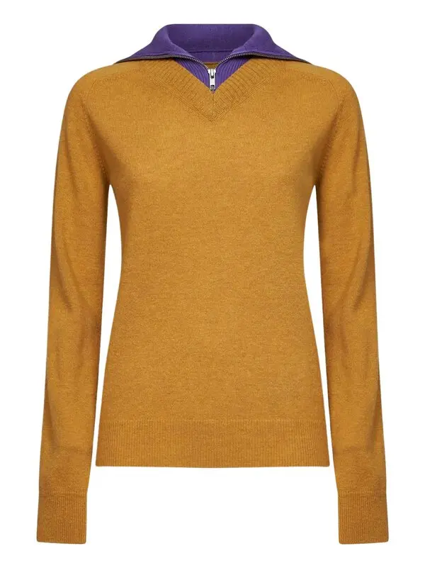 MAISON MARGIELA Long-sleeved Sweater With Collar - Brown