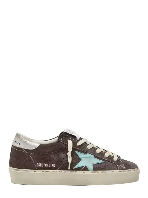 GOLDEN GOOSE Hi Star Suede Sneakers - Dark Gray