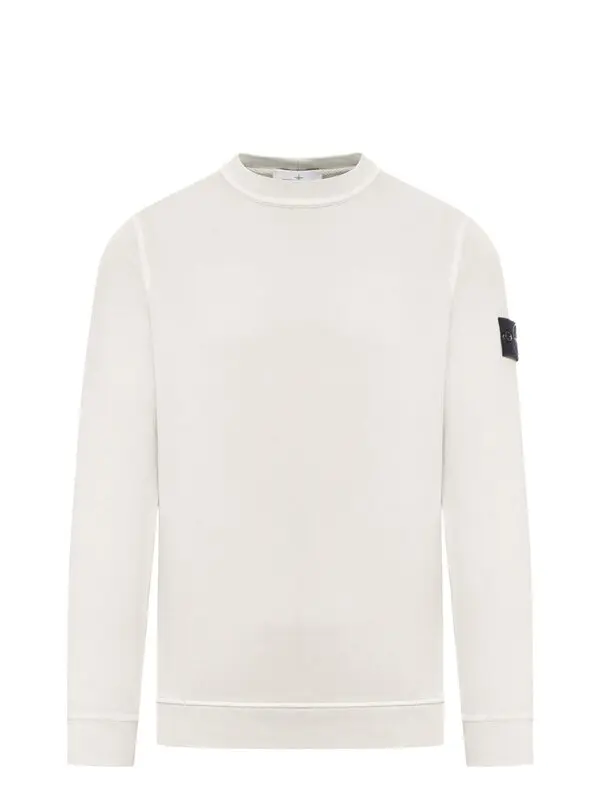 Stone Island Compass Patch Zip-up Hoodie - Ivory