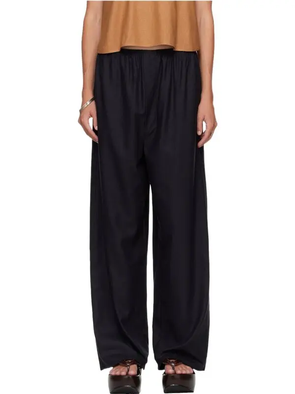BASERANGE Casual Elastic Waistband Pants - Black