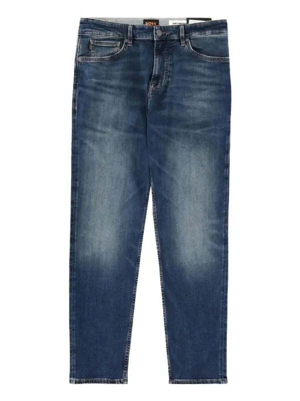 Hugo Boss Logo Patch Faded Jeans - Blue