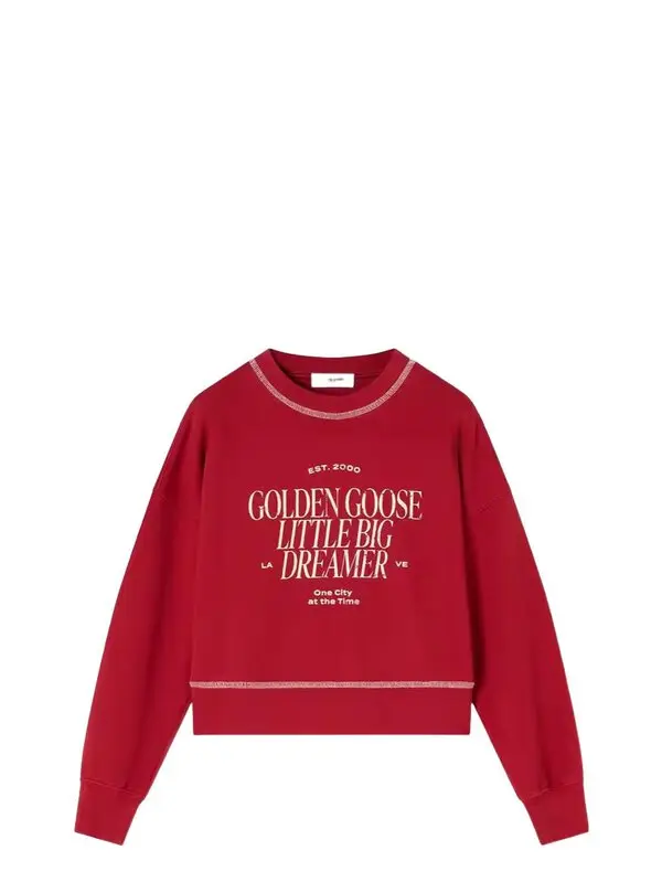 GOLDEN GOOSE Long-sleeved Sweatshirt With Letter Pattern - Red