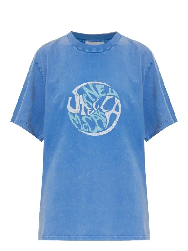 Stella McCartney Short Sleeve T-shirt With Front Print - Blue