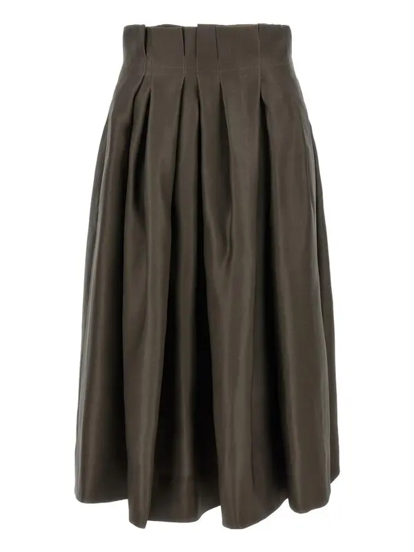 Khaite Pleated Skirt - Brown