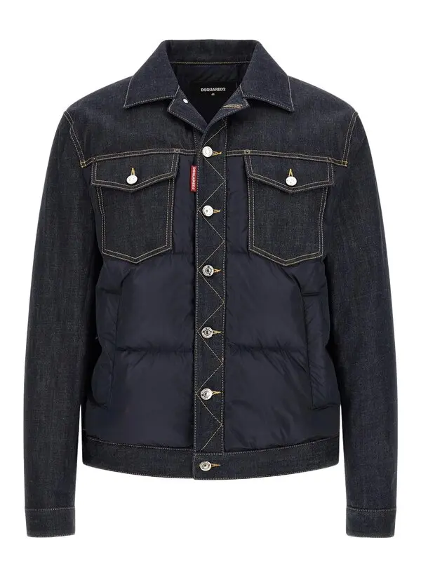 Dsquared2 Padded Hybrid Denim Jacket - Blue