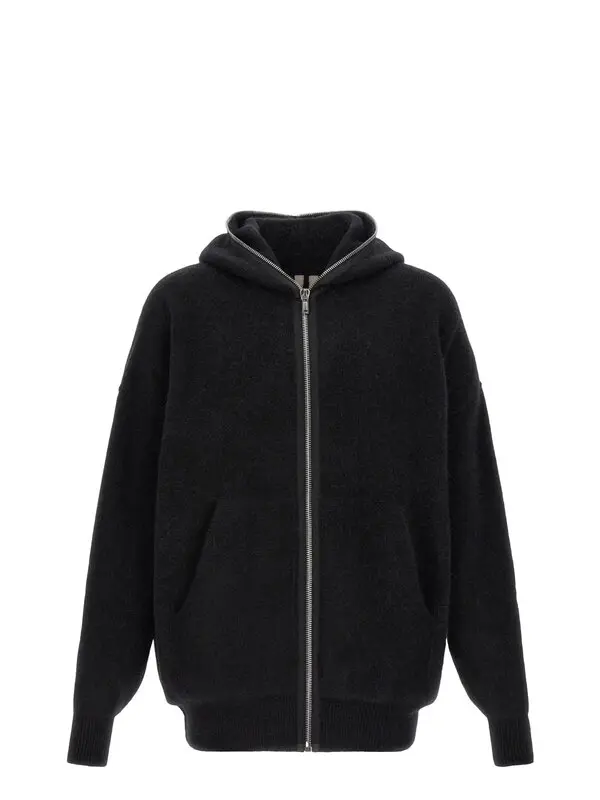 Rick Owens Long Sleeve Zip-up Hoodie - Black