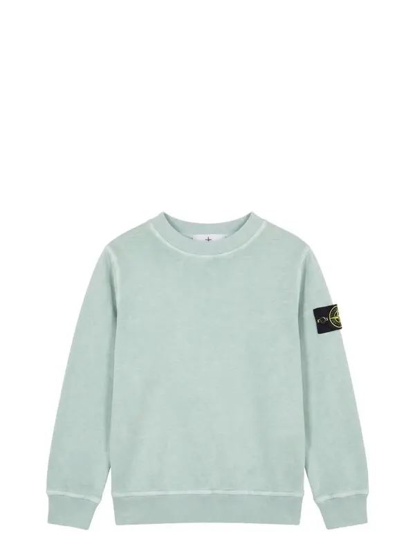 Stone Island Logo Patch Crewneck Sweatshirt - Sky Color