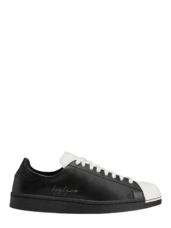 Y3 Leather Lace Up Sneakers - Black