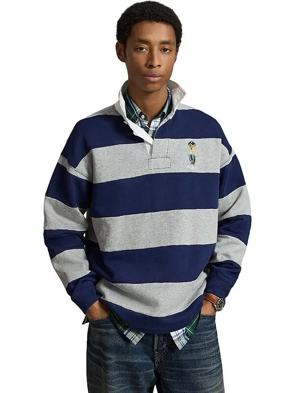 Polo Ralph Lauren Big Fit Polo Bear Rugby Shirt - Blue/grey