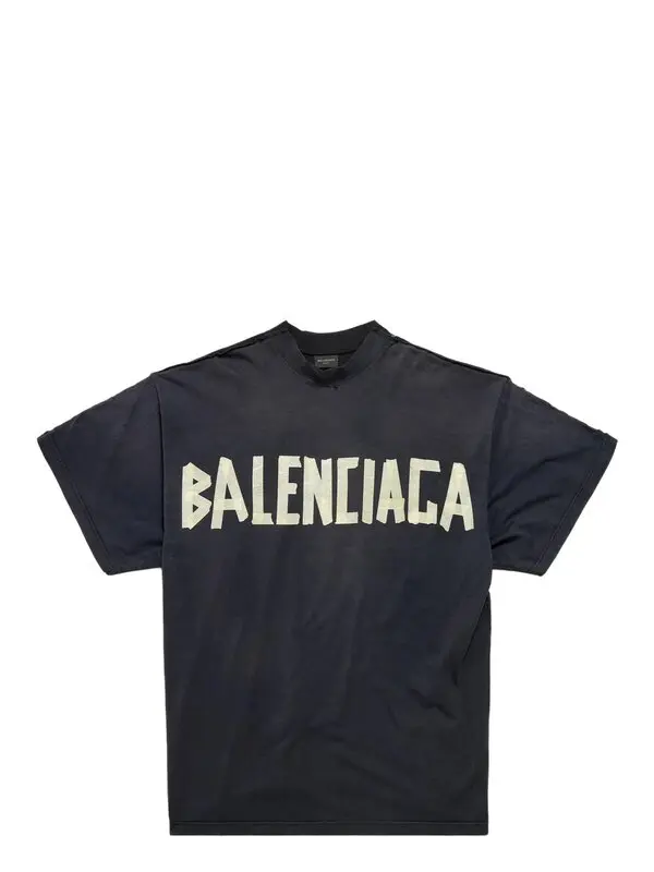 Balenciaga Tape Type Logo Oversized T-shirt - Black