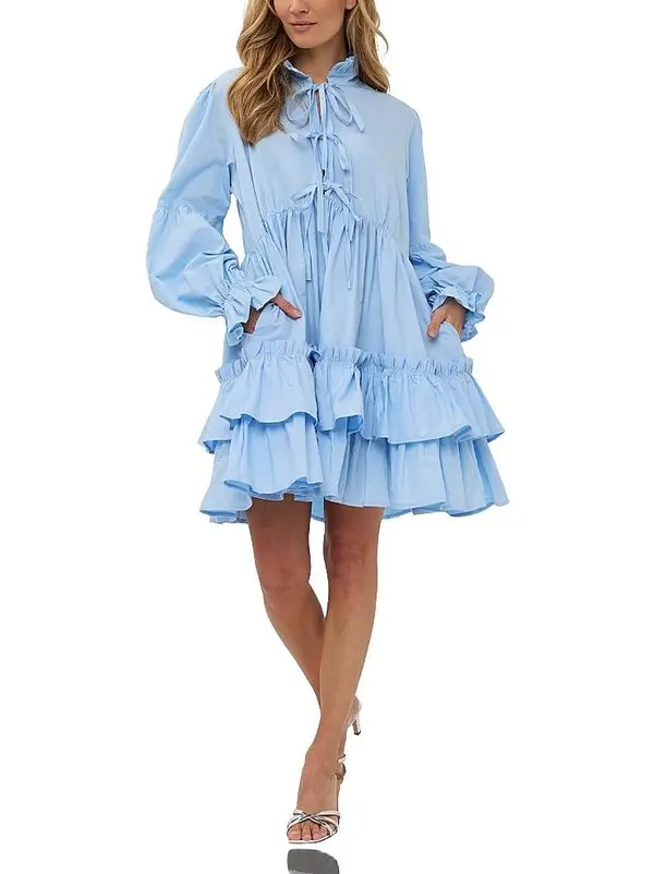 MARIELLE STOKKELAAR Kira Ruffle Dress - Light Blue