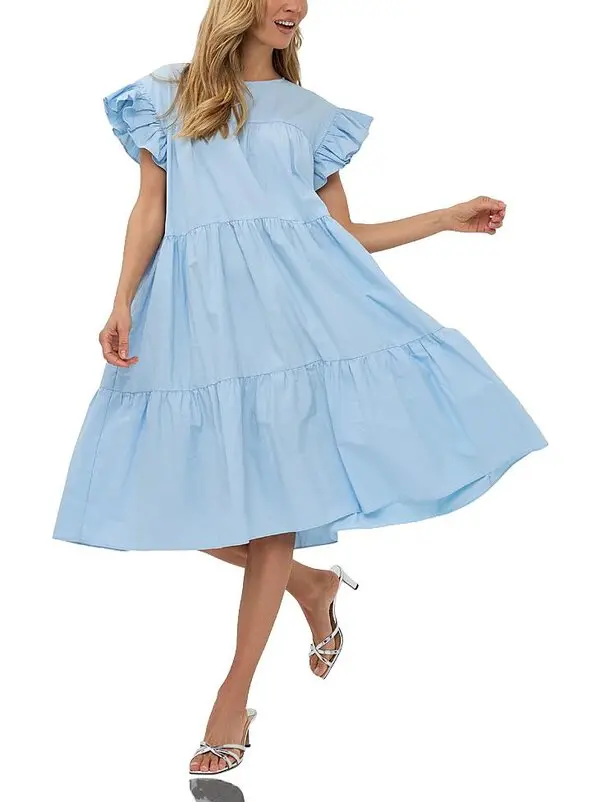 MARIELLE STOKKELAAR Caro Midi Dress - Light Blue