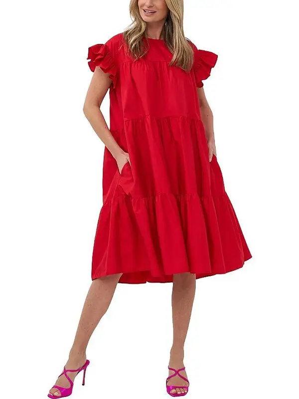 MARIELLE STOKKELAAR Caro Midi Dress - Red