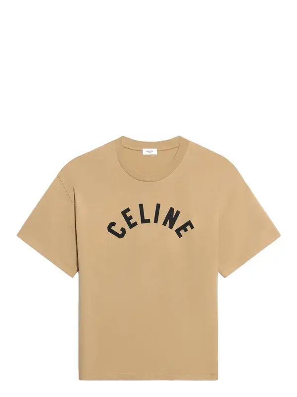 Celine T-shirt In Cotton Jersey - Beige/black