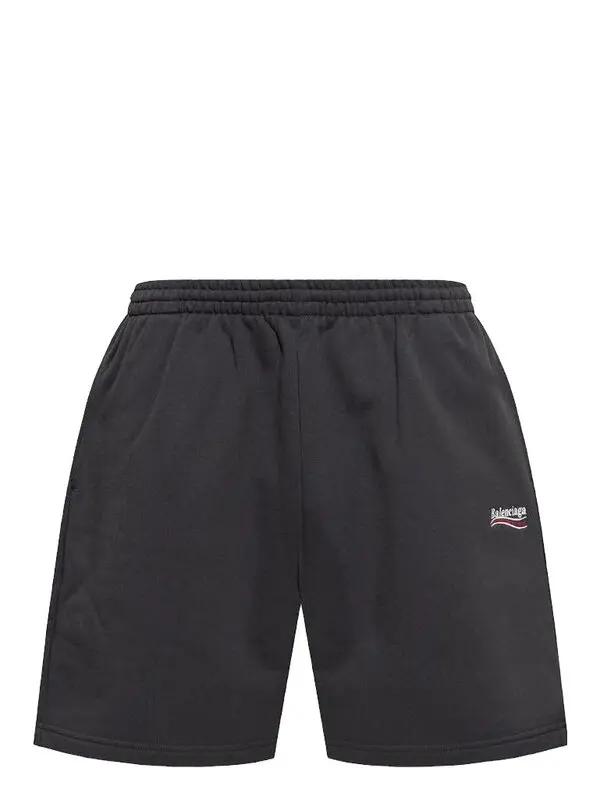 Balenciaga Campaign Logo Sports Shorts - Black