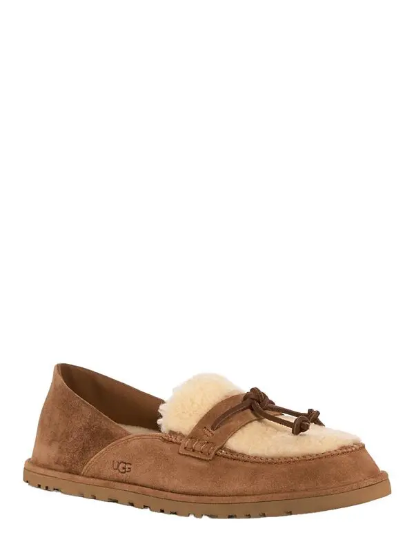 UGG Zora Suede And Sheepskin Loafers - Chestnut