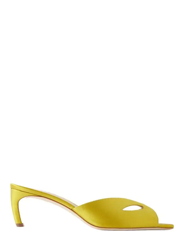 Victoria Beckham Harlow Mask 55 Satin Sandals - Green