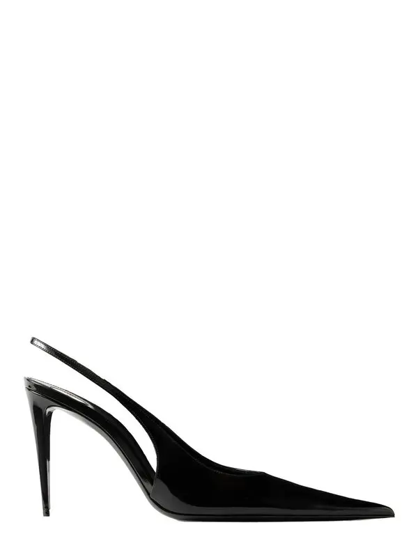 Saint Laurent Guermantes Patent-leather Slingback Pumps - Black
