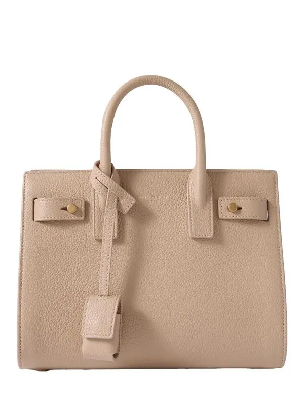Saint Laurent Sac De Jour Nano Textured-leather Tote - Neutrals