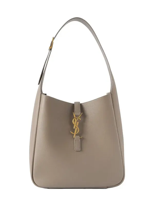 Saint Laurent Le 5 À 7 Leather Shoulder Bag - Gray