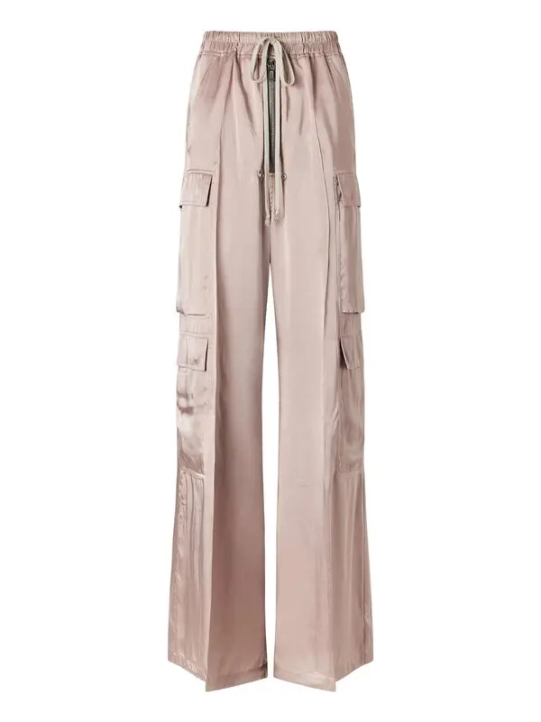 Rick Owens Cargobelas Charmeuse Wide-leg Pants - Blush