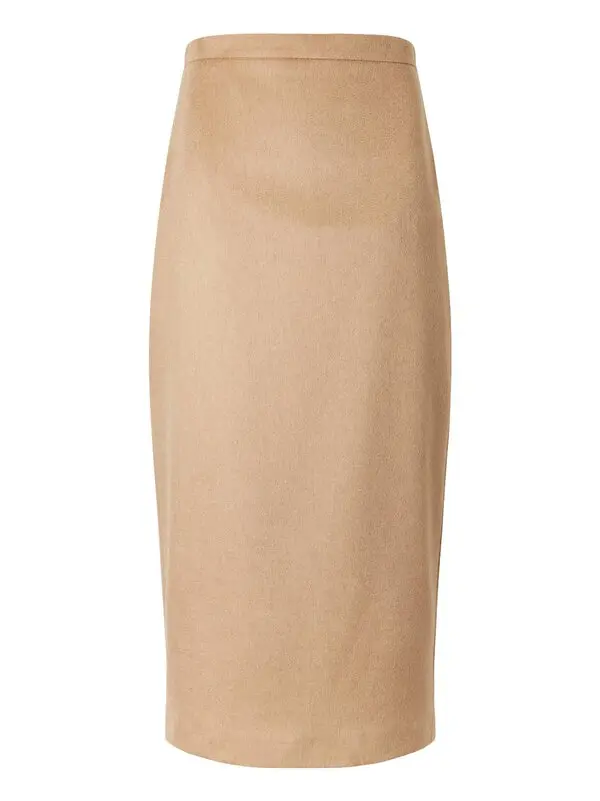 Max Mara Wool Pencil Midi Skirt - Brown
