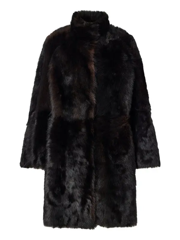 Nour Hammour Blaise Shearling Coat - Brown