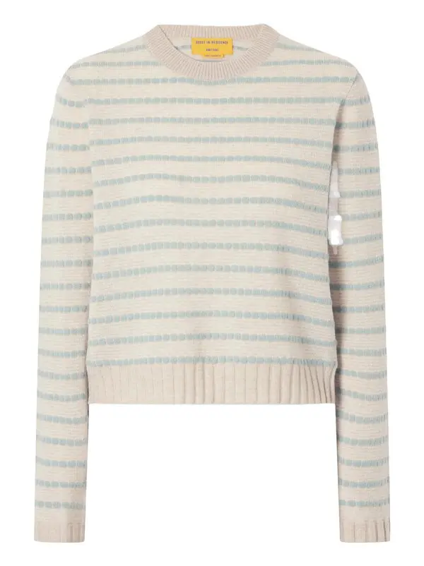 Guest In Residence Pebble Stripe Cashmere Sweater - Green