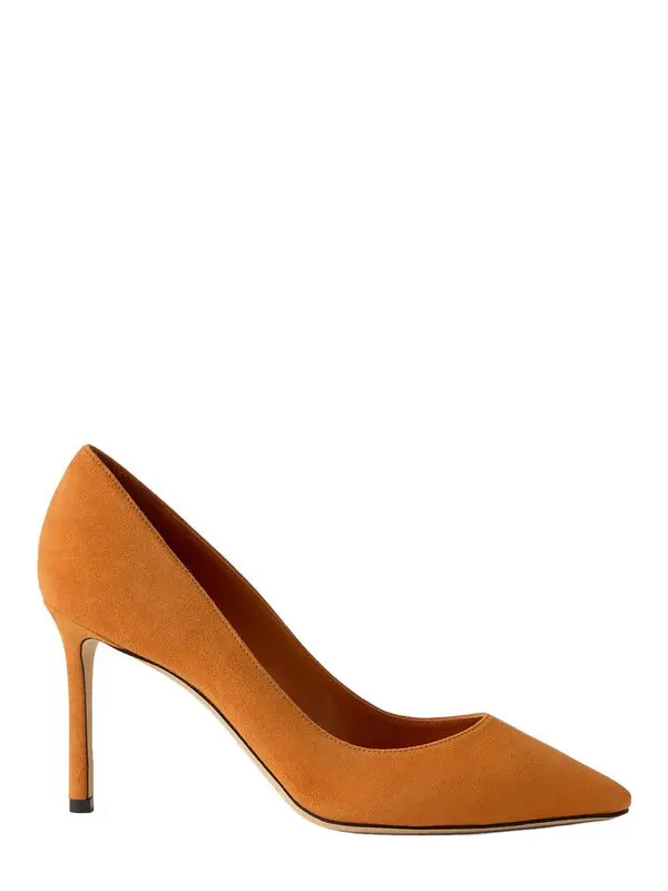 JIMMY CHOO Romy 85 Suede Pumps - Orange