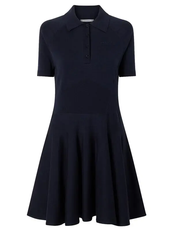 Givenchy Ribbed Cotton-blend Polo Dress - Blue