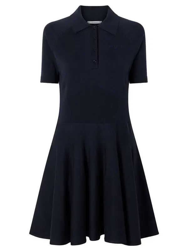 Givenchy Ribbed Cotton-blend Polo Dress - Navy
