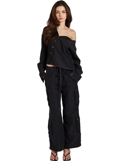 Sab Studio One Shoulder Asymmetric Button-up Shirt - Black